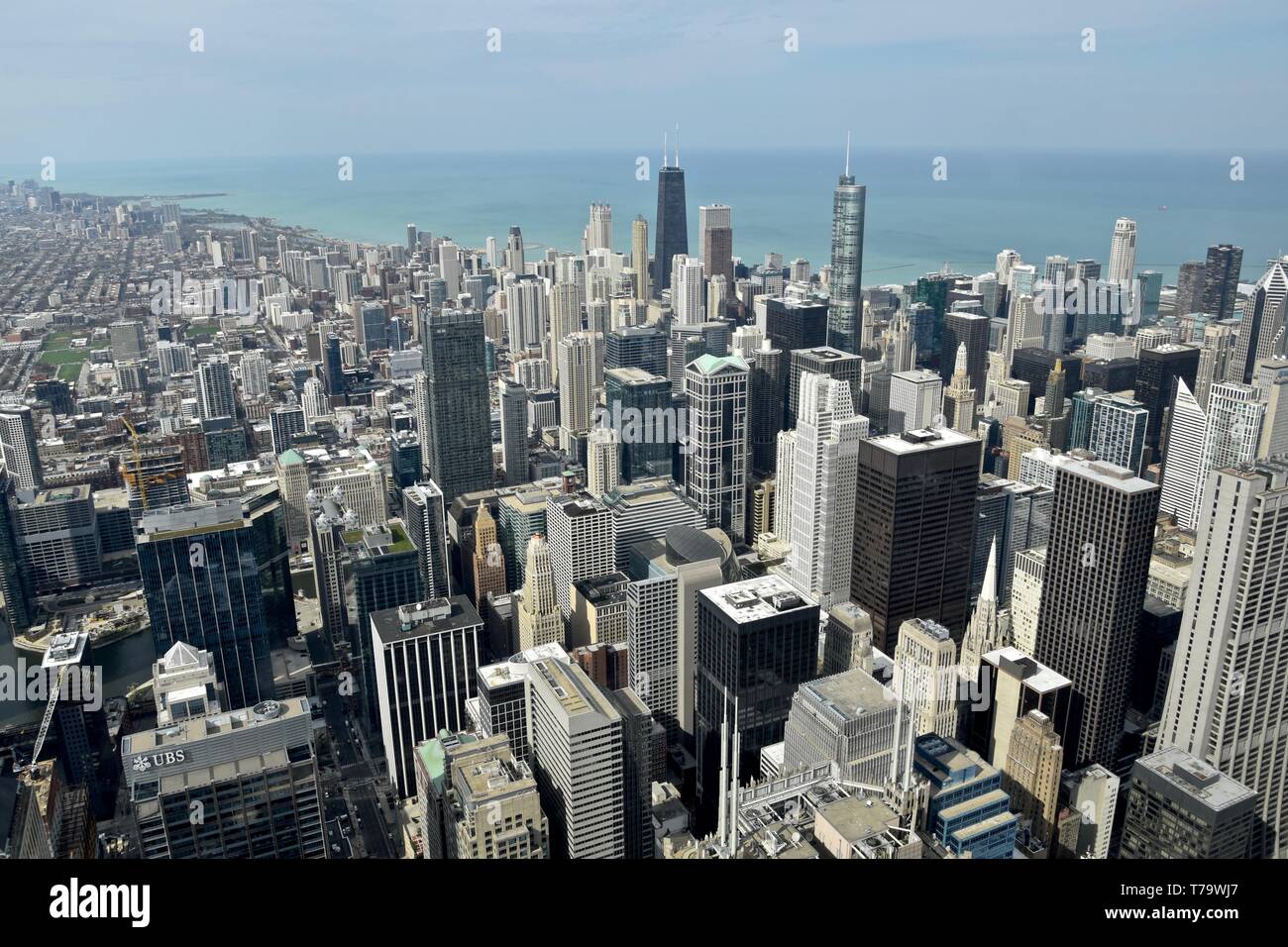 The view of Chicago from atop the Willis Tower, central Loop, Chicago ...