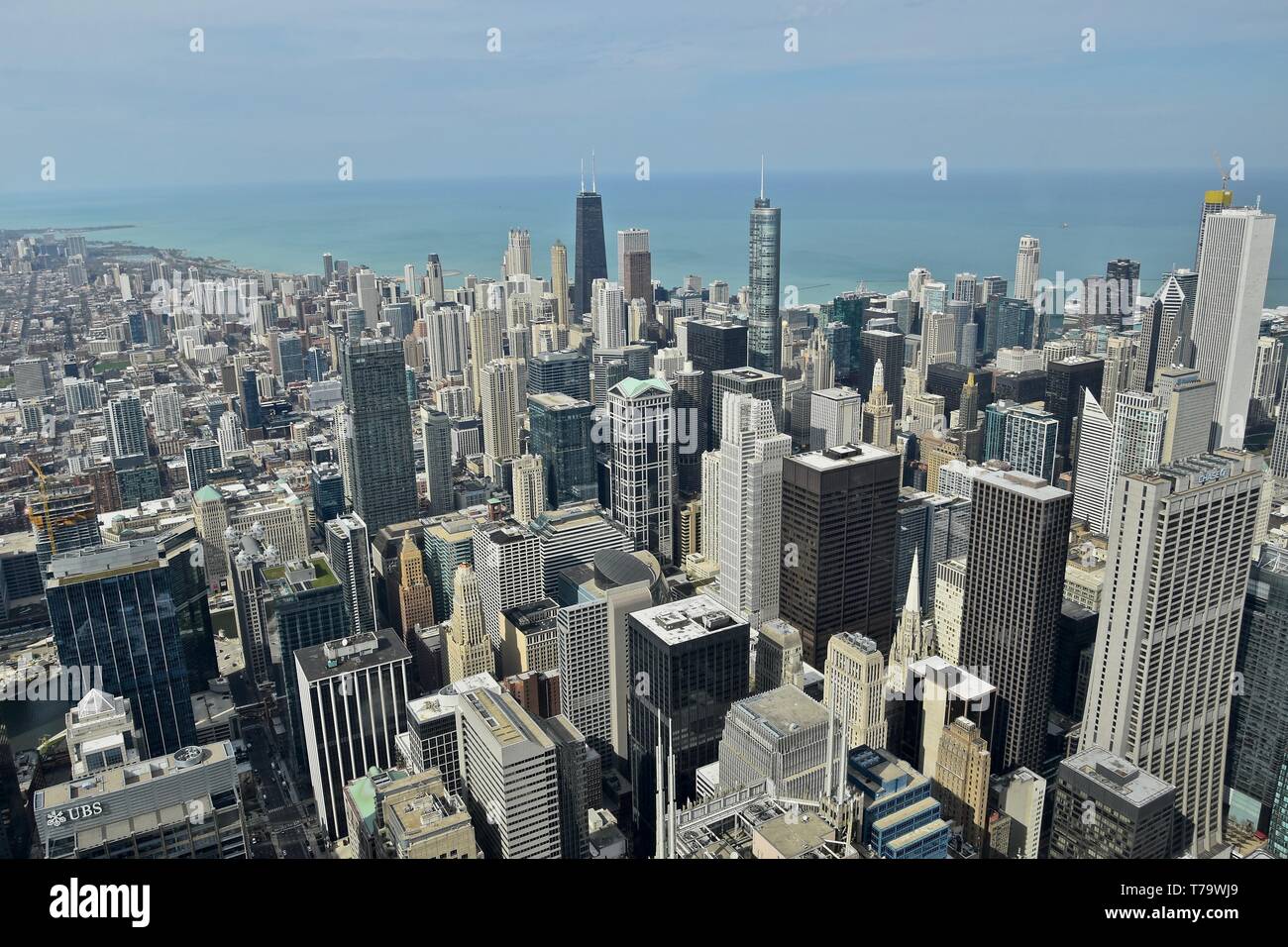 The view of Chicago from atop the Willis Tower, central Loop, Chicago ...