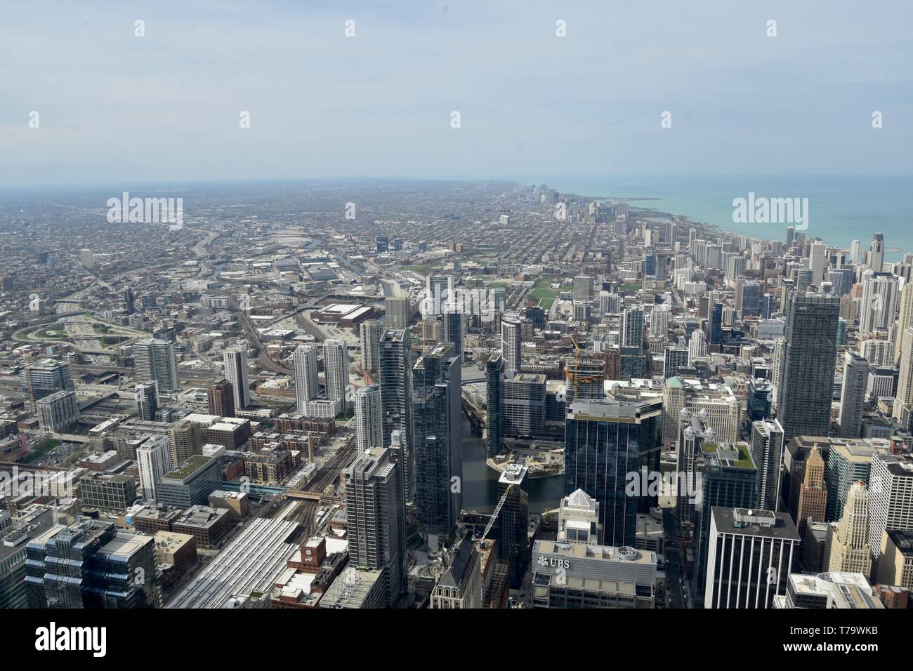 The view of Chicago from atop the Willis Tower, central Loop, Chicago ...