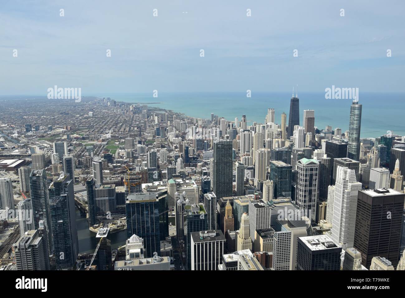 The view of Chicago from atop the Willis Tower, central Loop, Chicago ...