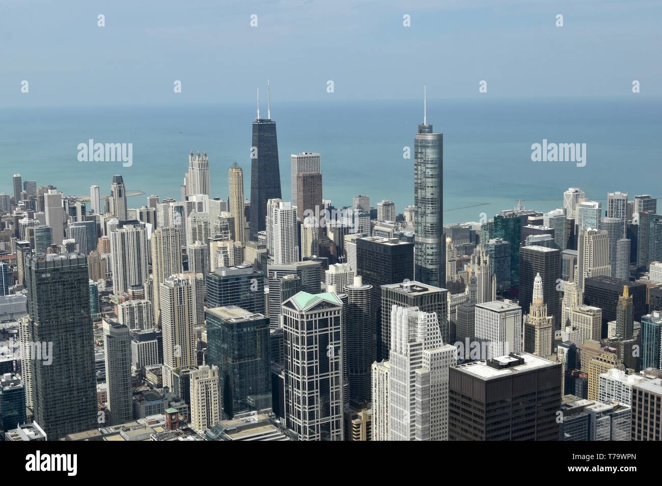 The view of Chicago from atop the Willis Tower, central Loop, Chicago ...