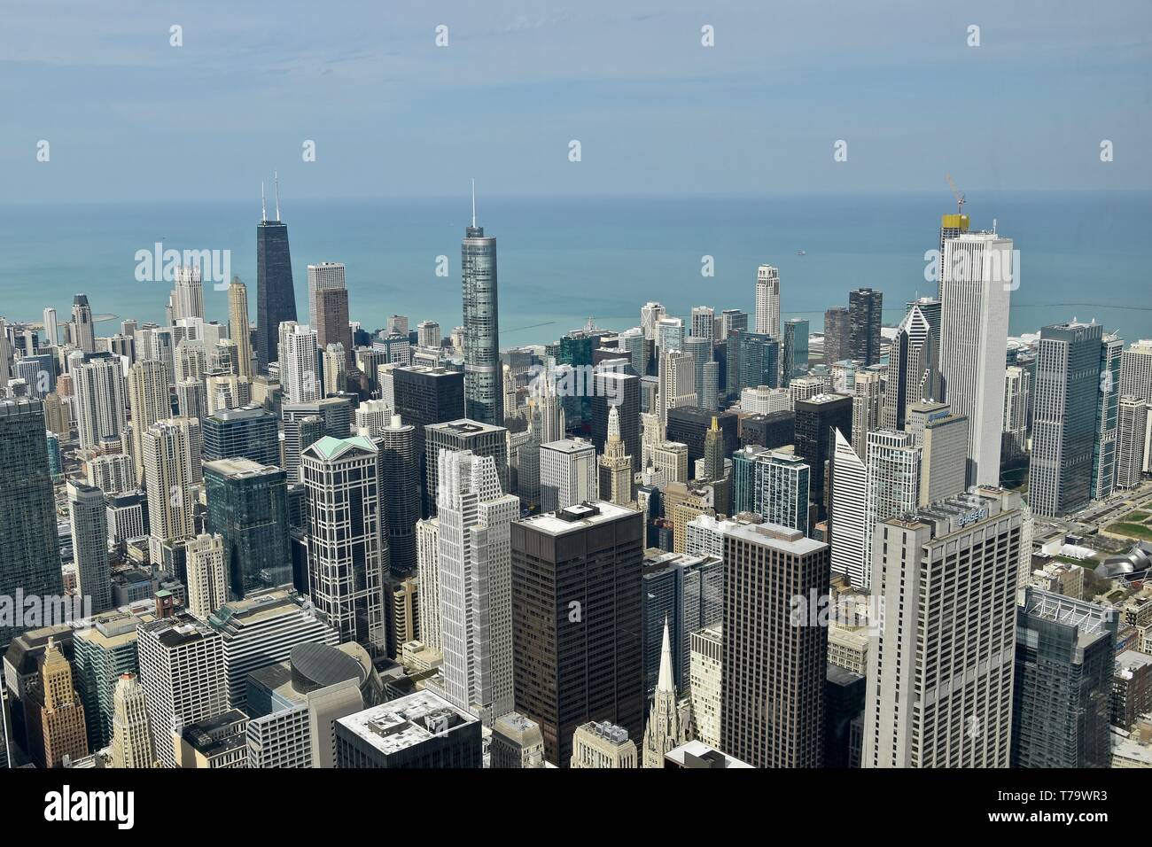 The view of Chicago from atop the Willis Tower, central Loop, Chicago ...