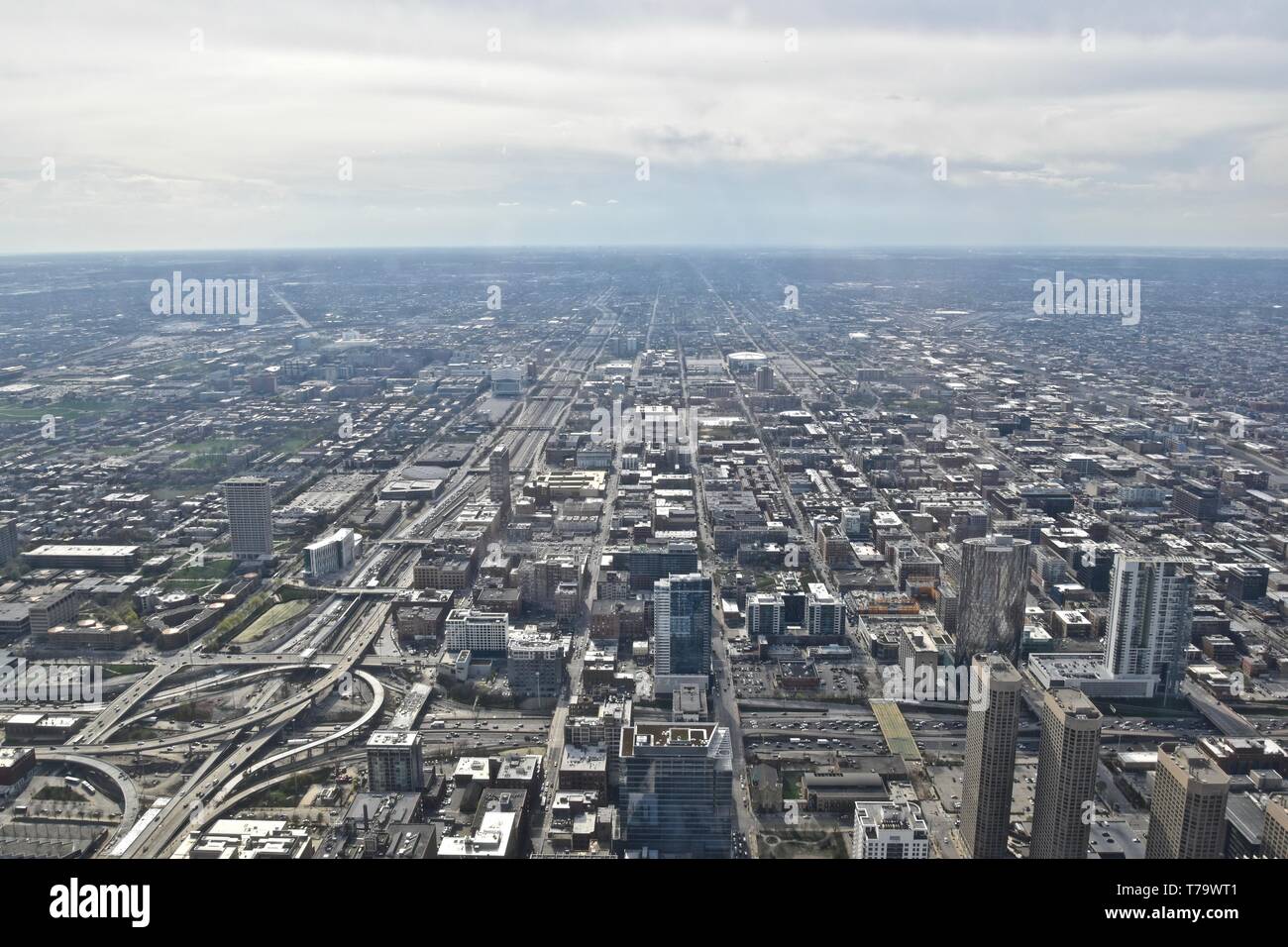 The view of Chicago from atop the Willis Tower, central Loop, Chicago ...