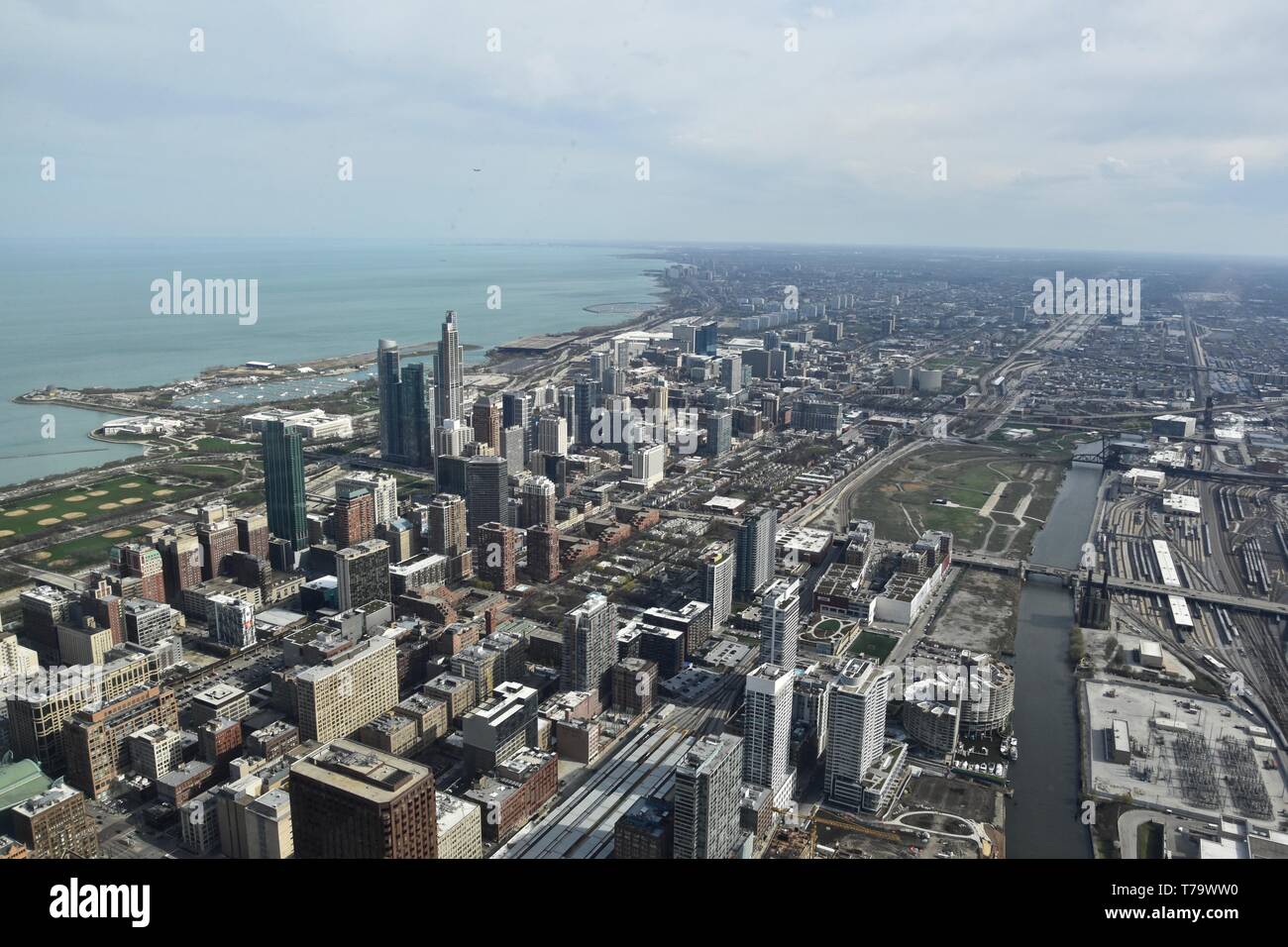 The view of Chicago from atop the Willis Tower, central Loop, Chicago ...