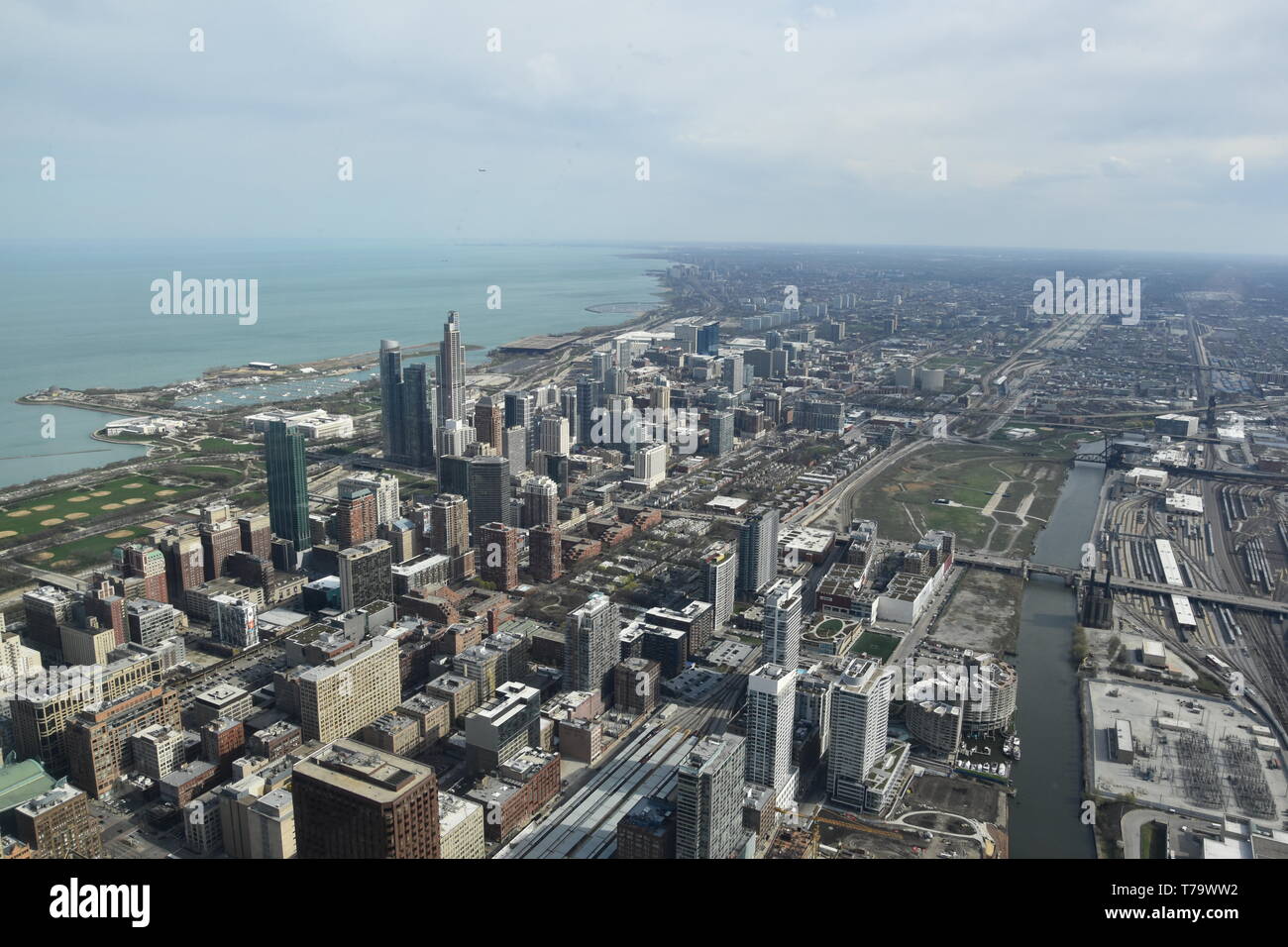 The view of Chicago from atop the Willis Tower, central Loop, Chicago ...