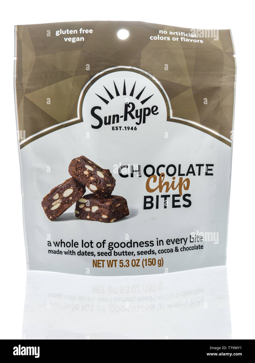 Winneconne, WI - 28 April 2019: A package of Sun-rype chocolate chip ...