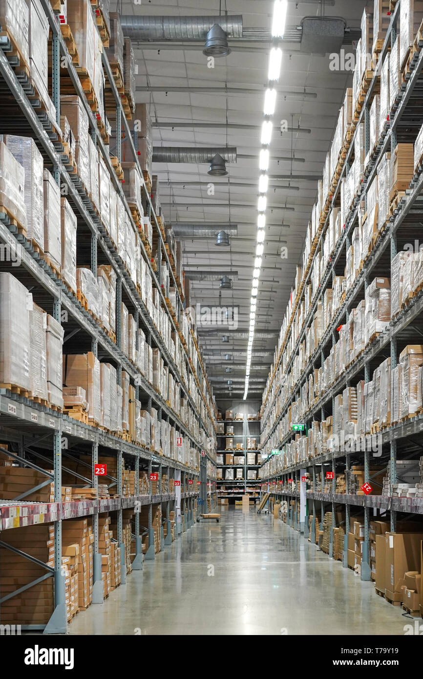 warehouse and distribution center with a lot of stock; promptly ...