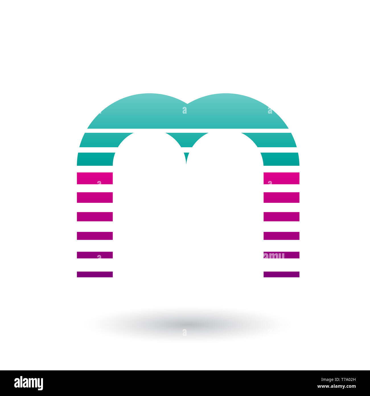 Vector Illustration of a Green and Magenta Letter M Icon with ...