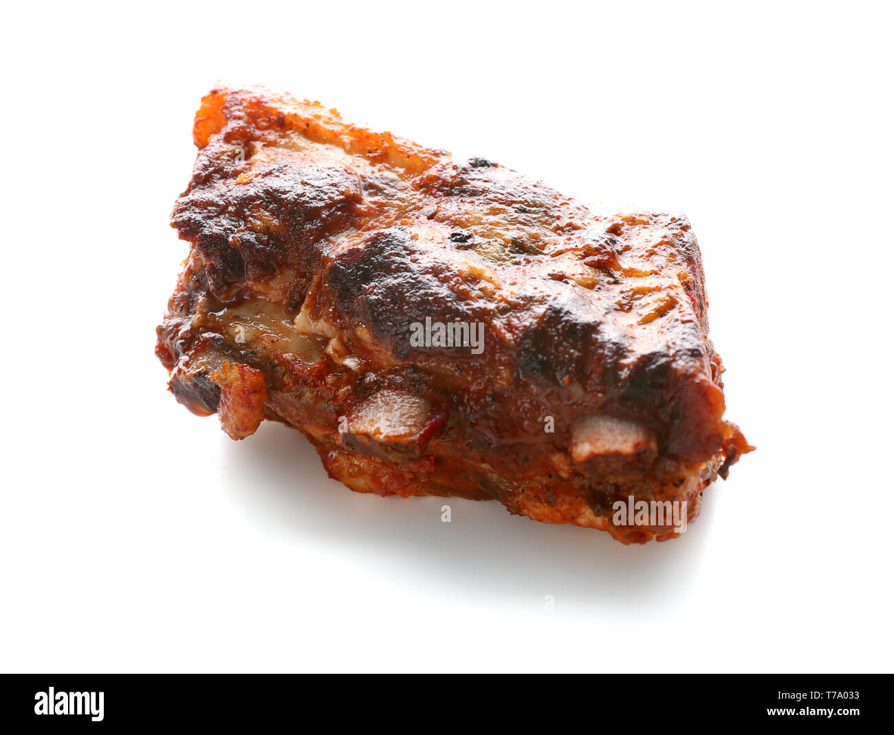 Delicious grilled ribs on white background Stock Photo - Alamy