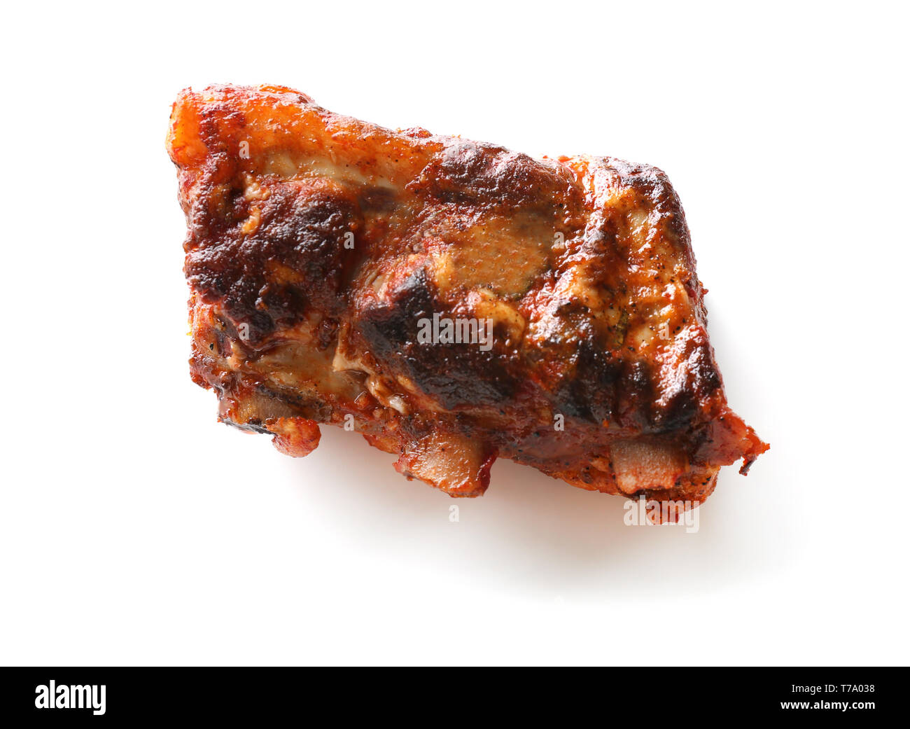 Delicious grilled ribs on white background Stock Photo - Alamy
