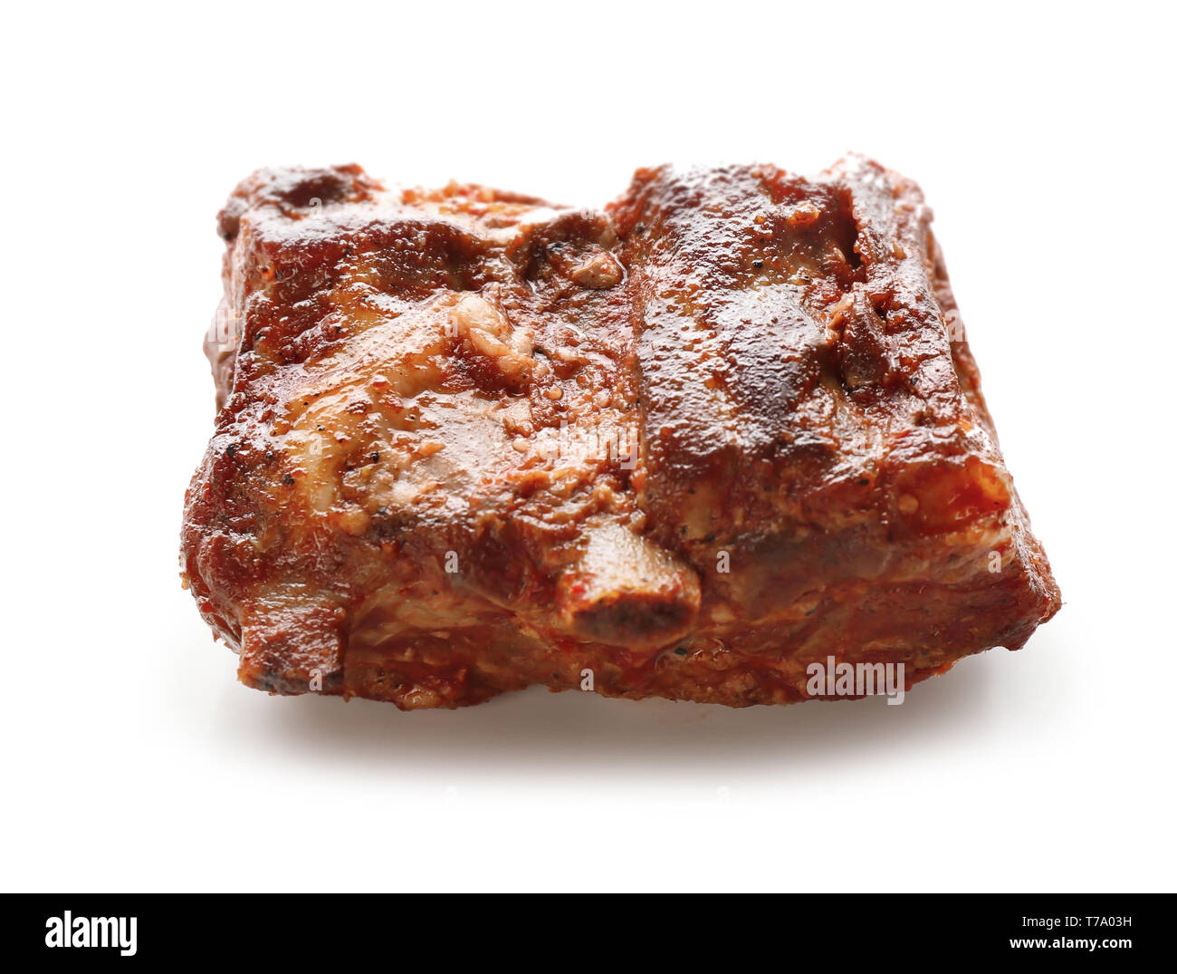 Delicious grilled ribs on white background Stock Photo - Alamy