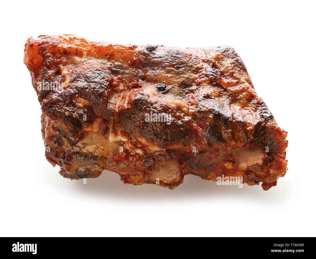 Delicious grilled ribs on white background Stock Photo - Alamy