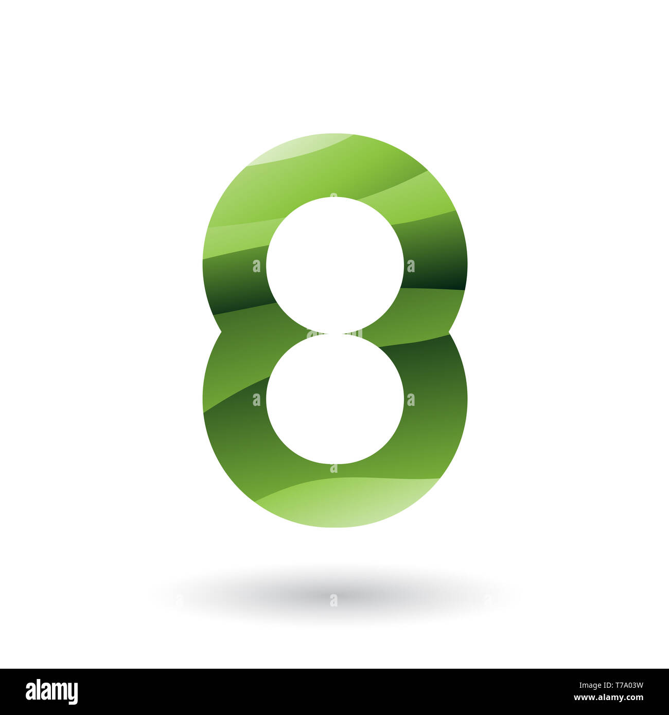 Vector Illustration of a Green Round Icon for Number 8 isolated on a ...