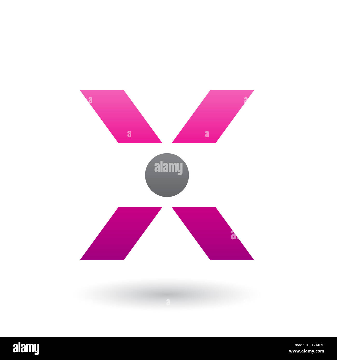 Vector Illustration of a Magenta Icon of Letter X with a Circle ...