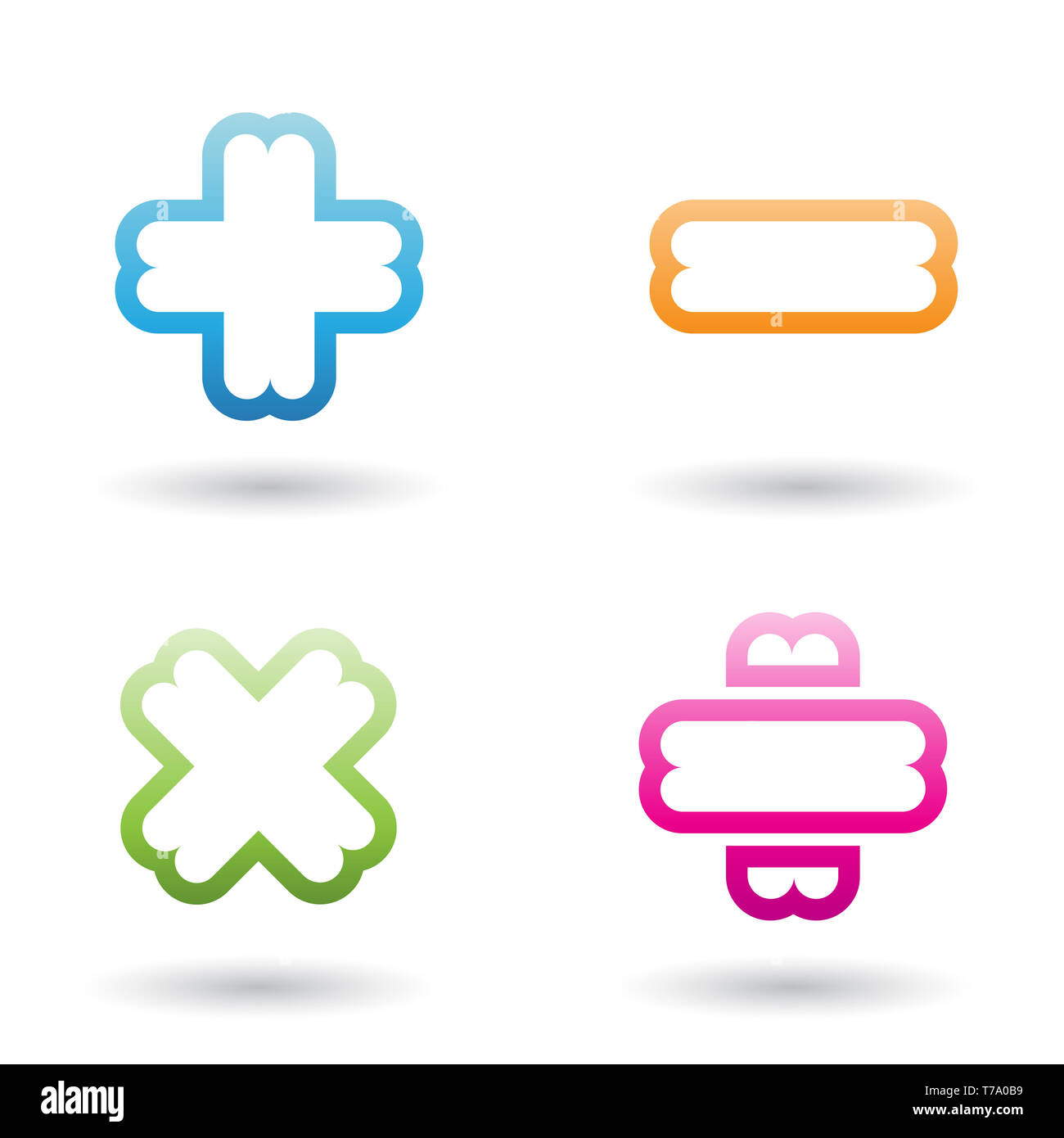 Vector Illustration of Colorful Mathematical Symbols isolated on a ...