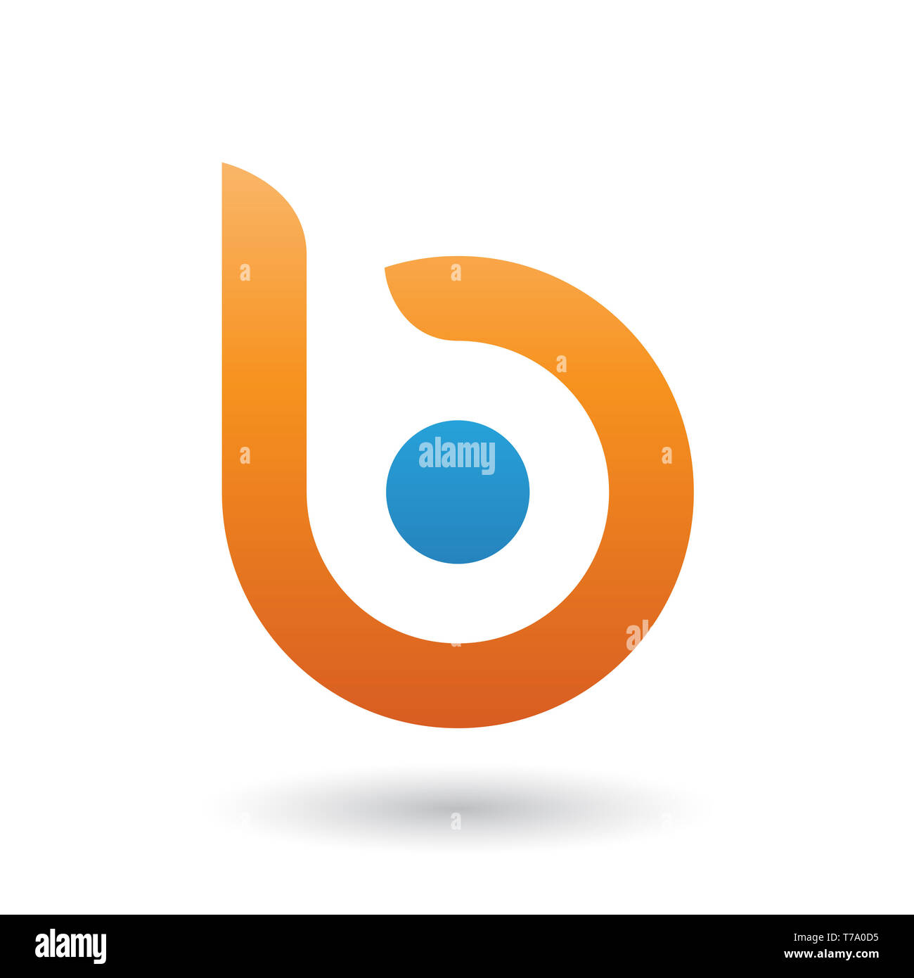 Vector Illustration of a Orange Round Bold Icon for Letter B isolated ...