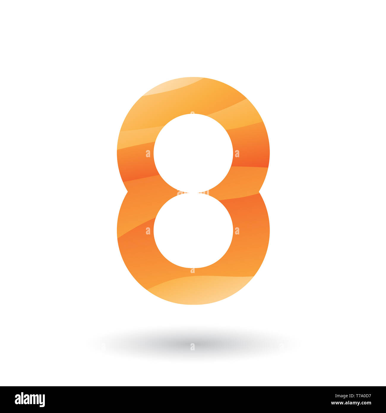 Vector Illustration of a Orange Round Icon for Number 8 isolated on a ...