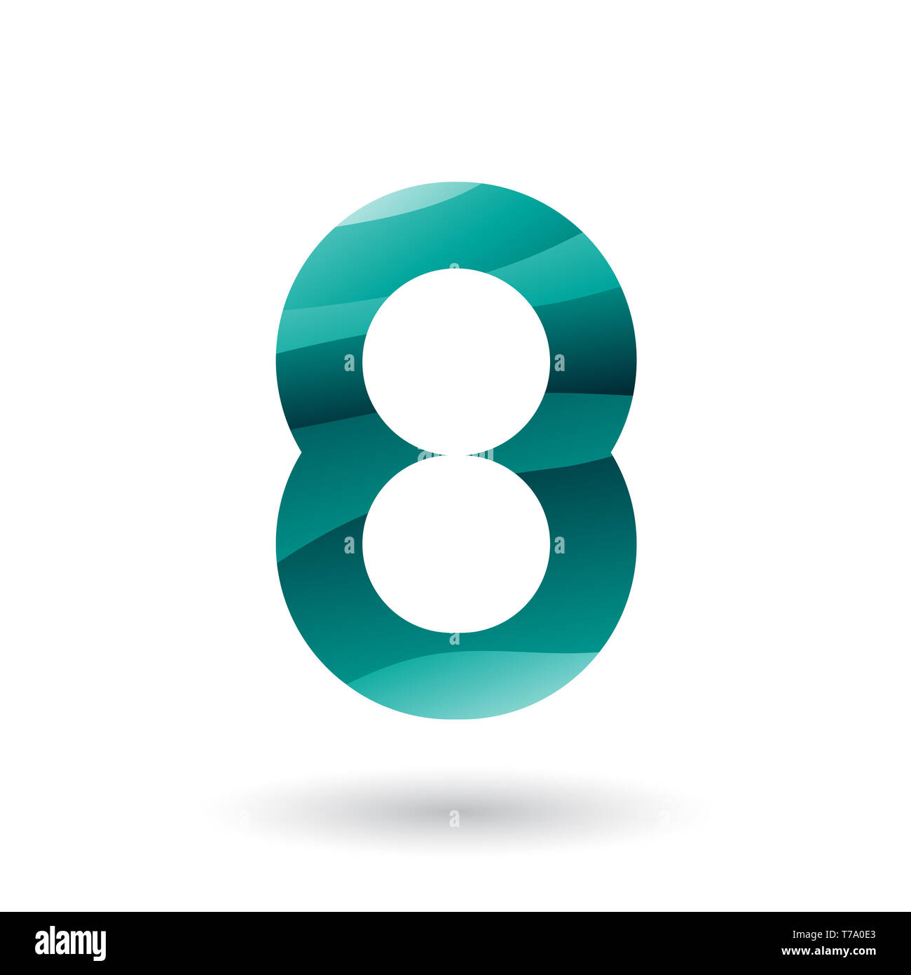 Vector Illustration of a Persian Green Round Icon for Number 8 isolated ...