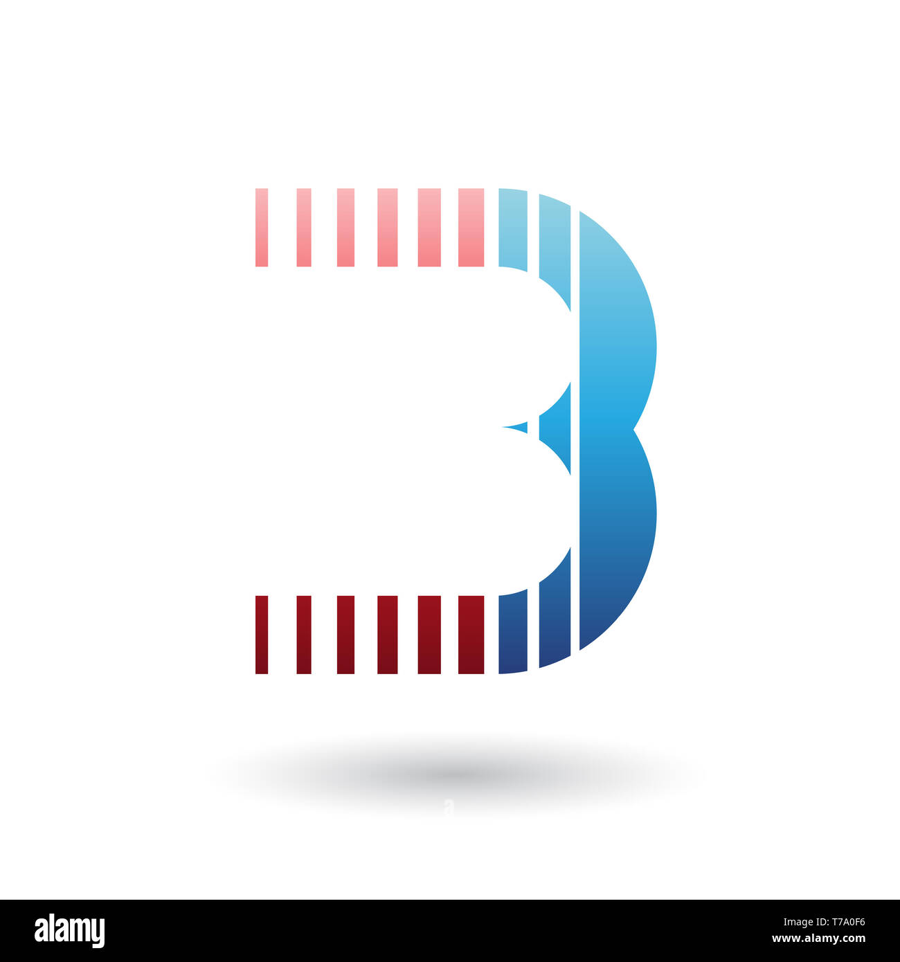Vector Illustration of a Red and Blue Letter B Icon with Vertical ...