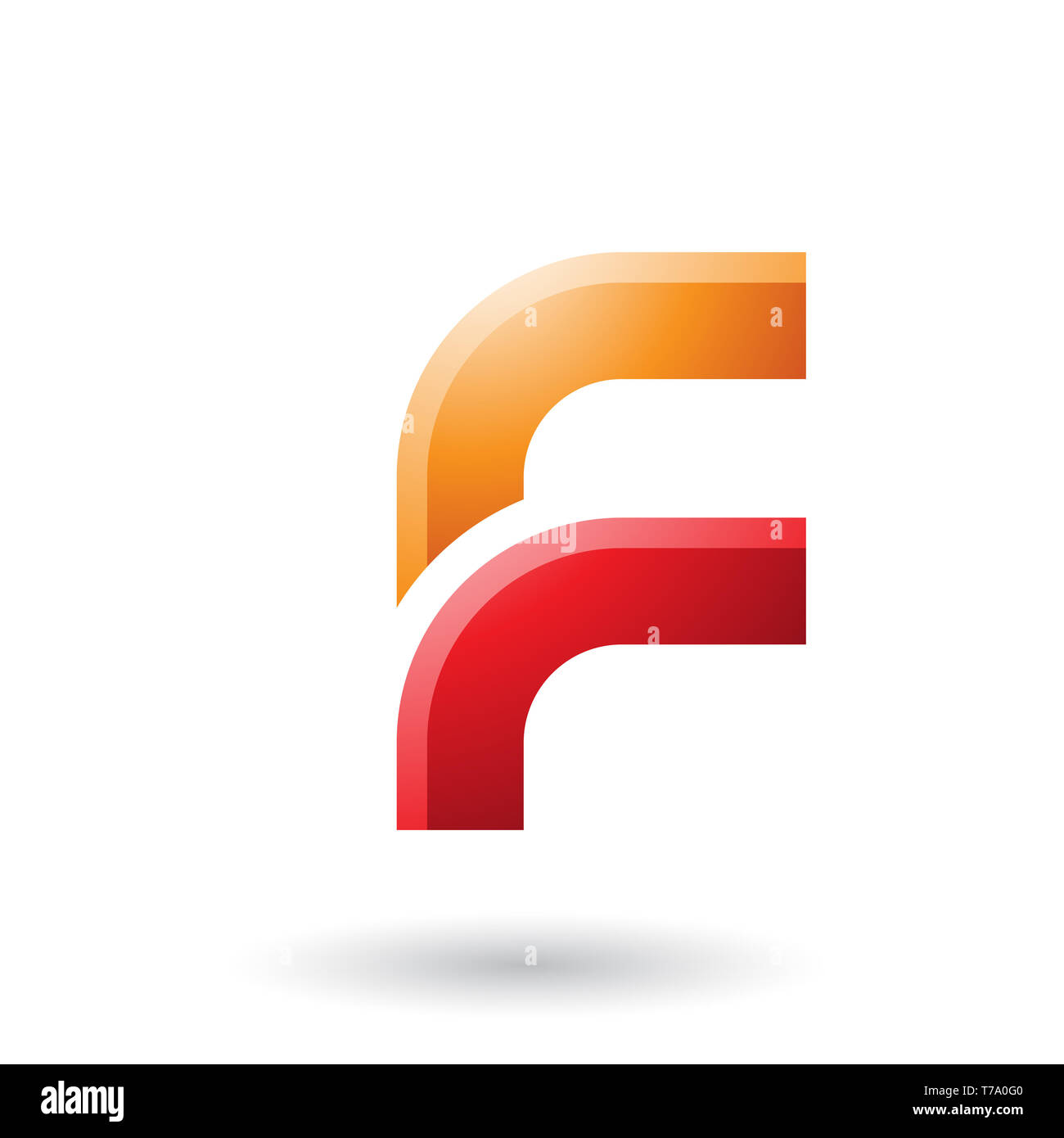 Vector Illustration of a Orange and Red Letter F with Round Corners ...