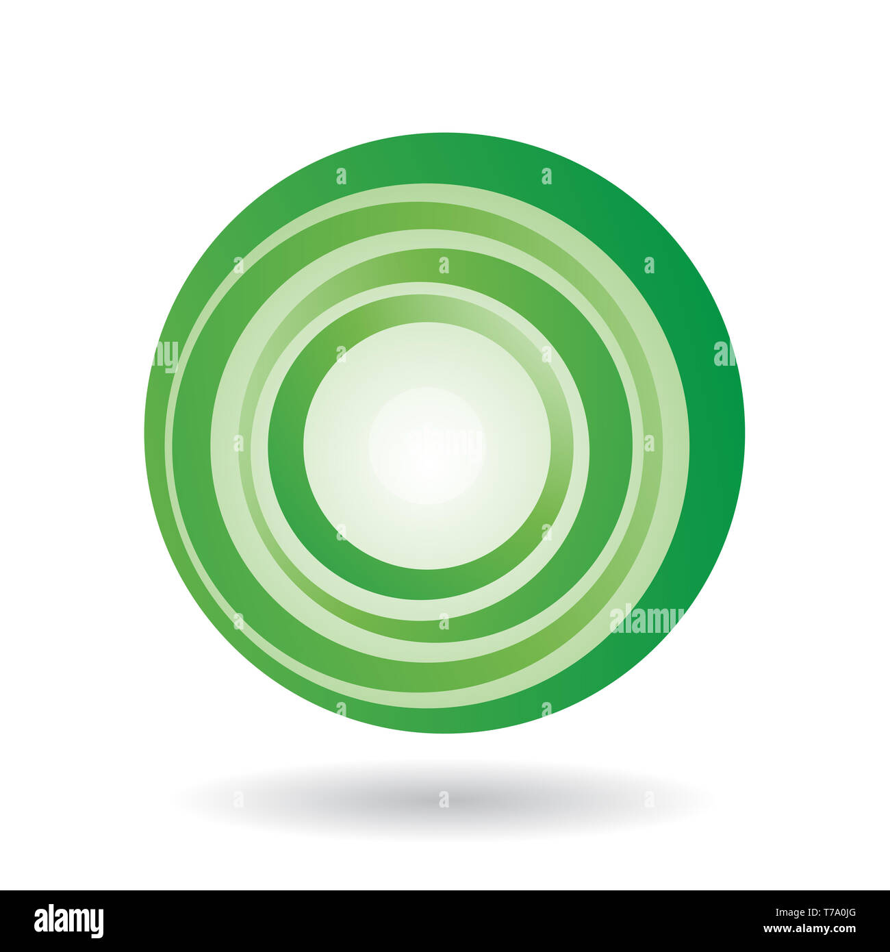 Vector Illustration of a Striped Green Icon for Letter O isolated on a ...