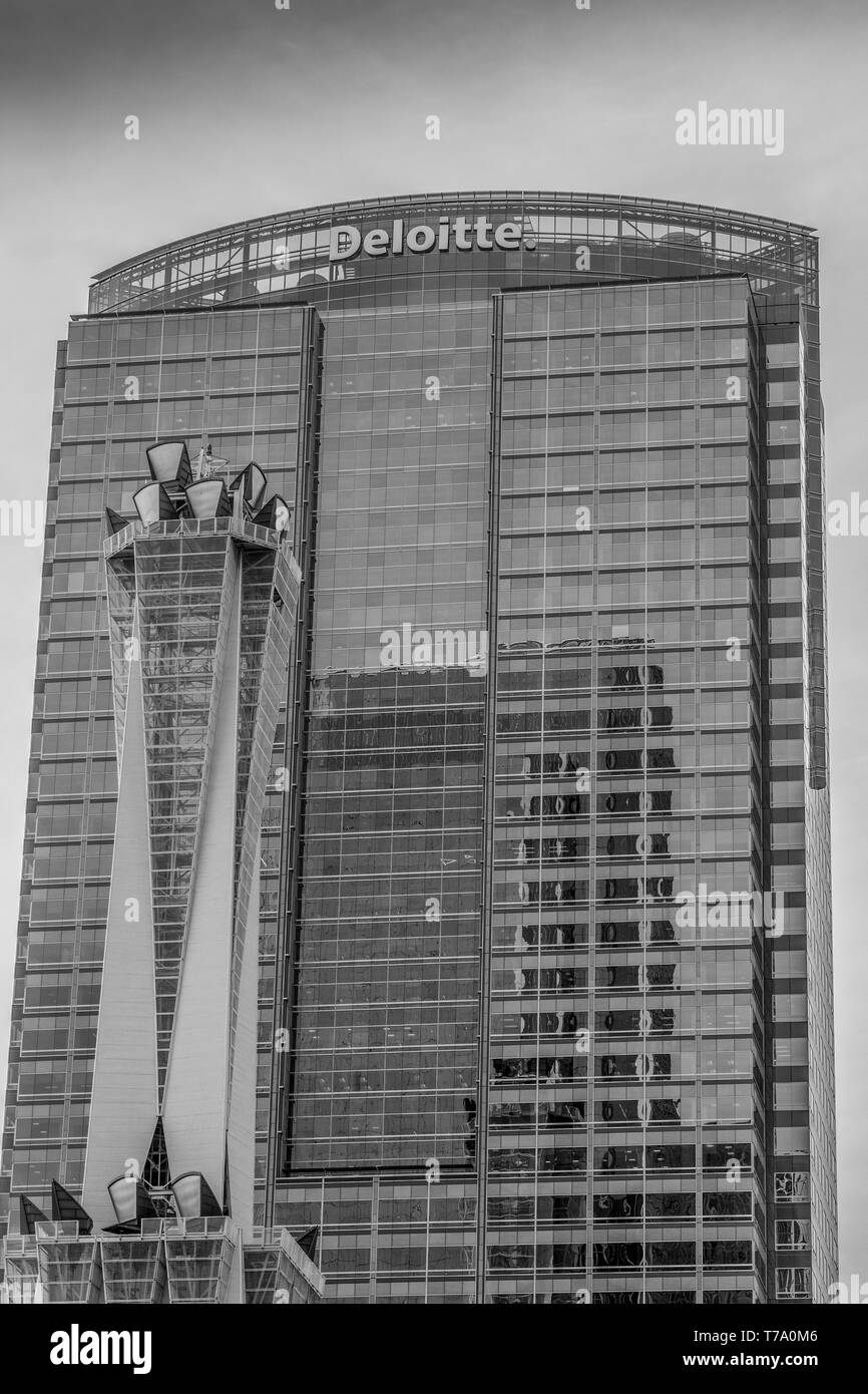 Deloitte building in Downtown Los Angeles - CALIFORNIA, USA - MARCH 18 ...