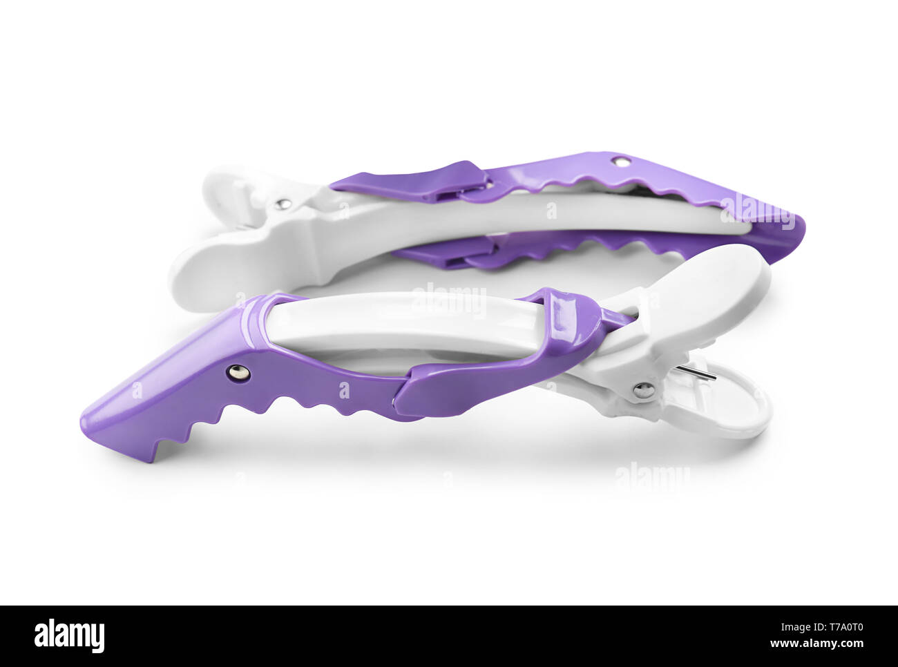 Hair clips on white background Stock Photo - Alamy
