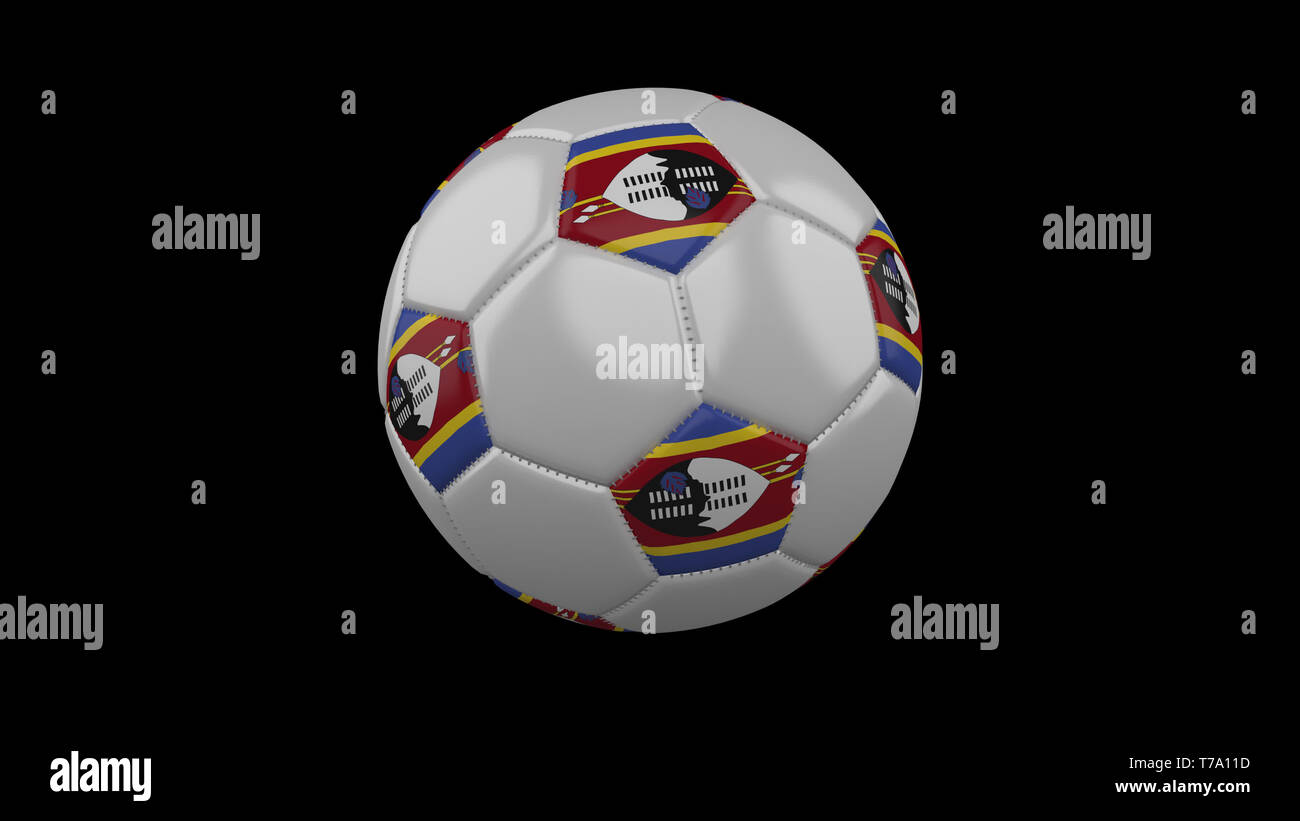 Soccer ball with flag eSwatini - Swaziland, 3d rendering football Stock ...