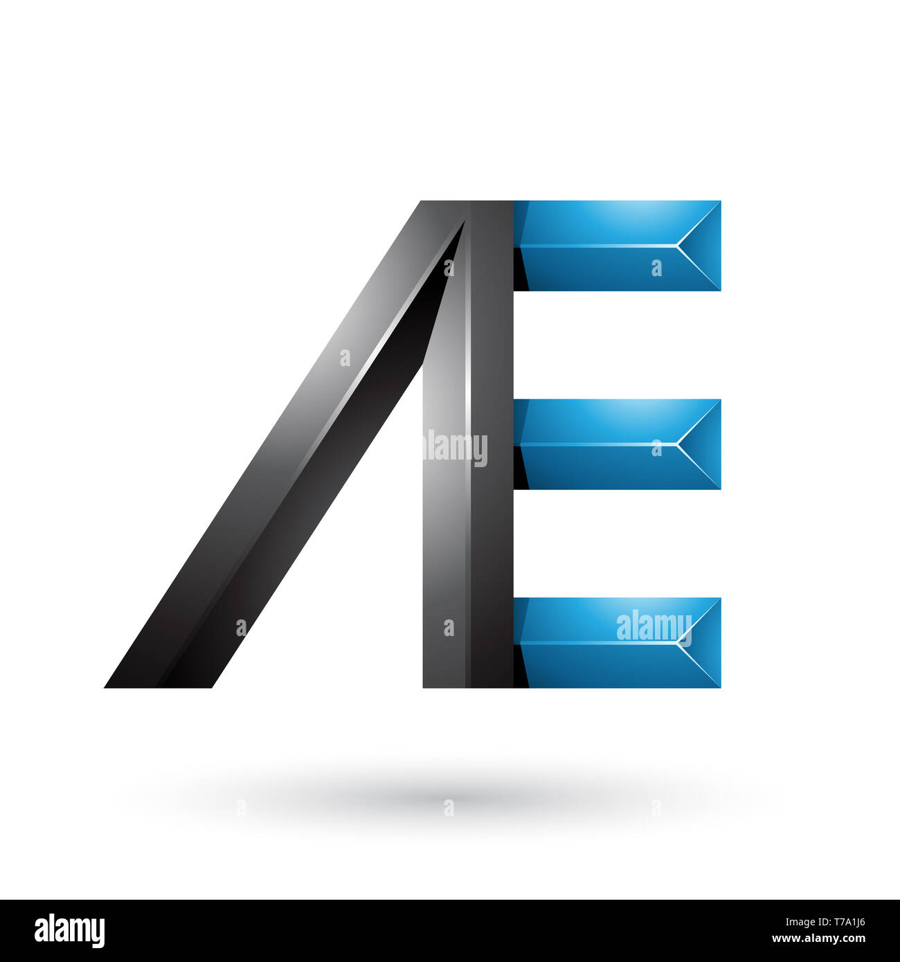 Vector Illustration of Black and Blue Pyramid Like Dual Letters of A ...