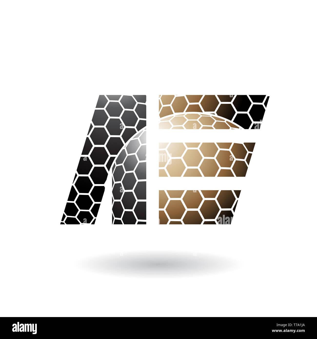 Vector Illustration of Black and Brown Dual Letters of A and E with ...