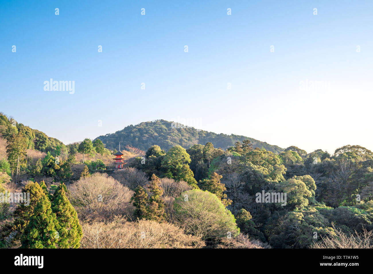 Kiyomizu-dera area nature landscape with mountain and sky., Japan Stock ...