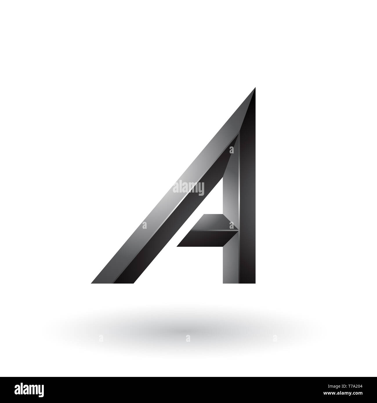 Vector Illustration of Black Bold and Curvy Geometrical Letter A ...
