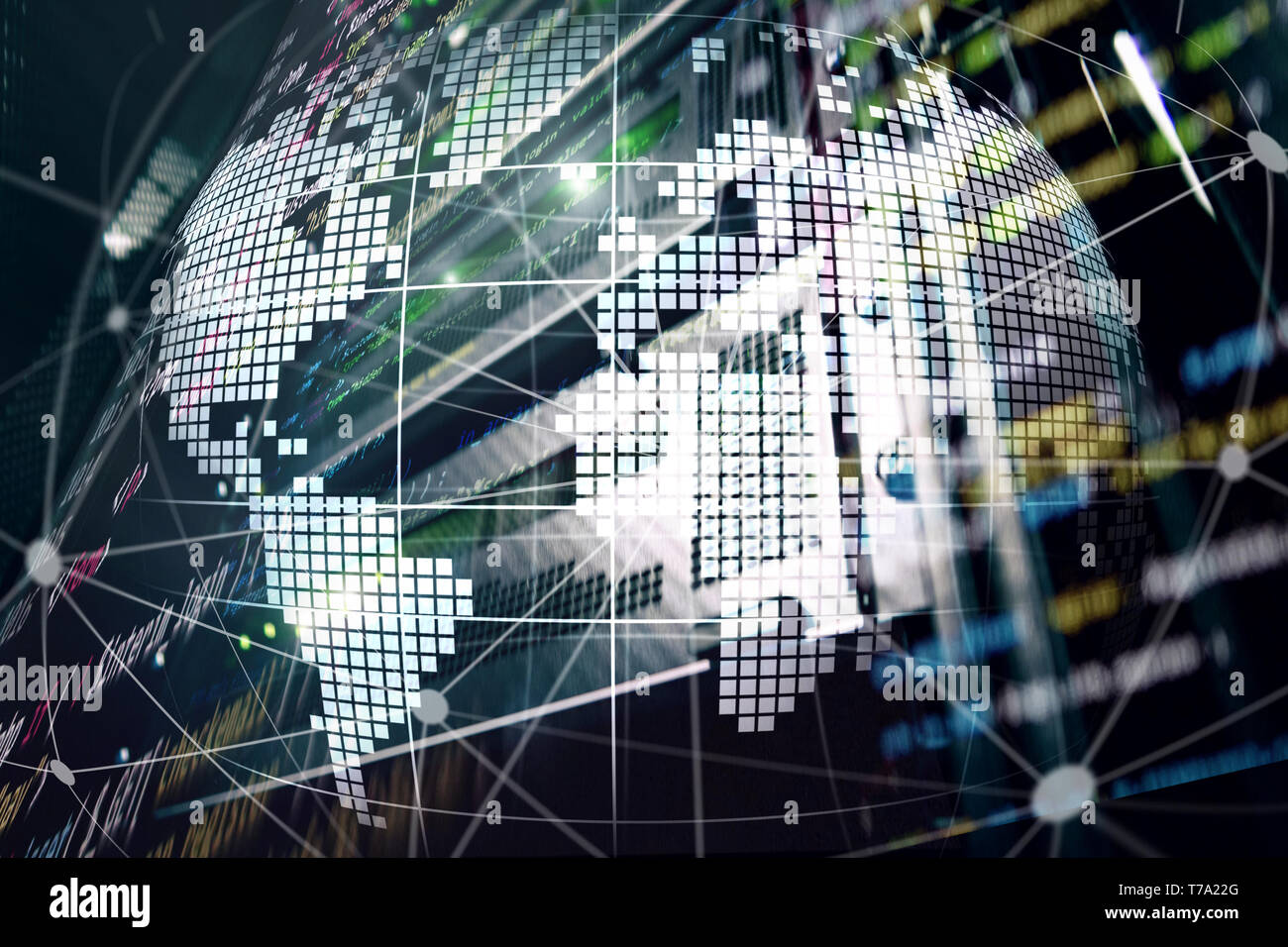 3D Earth as telecommunication and internet technology concept Stock ...