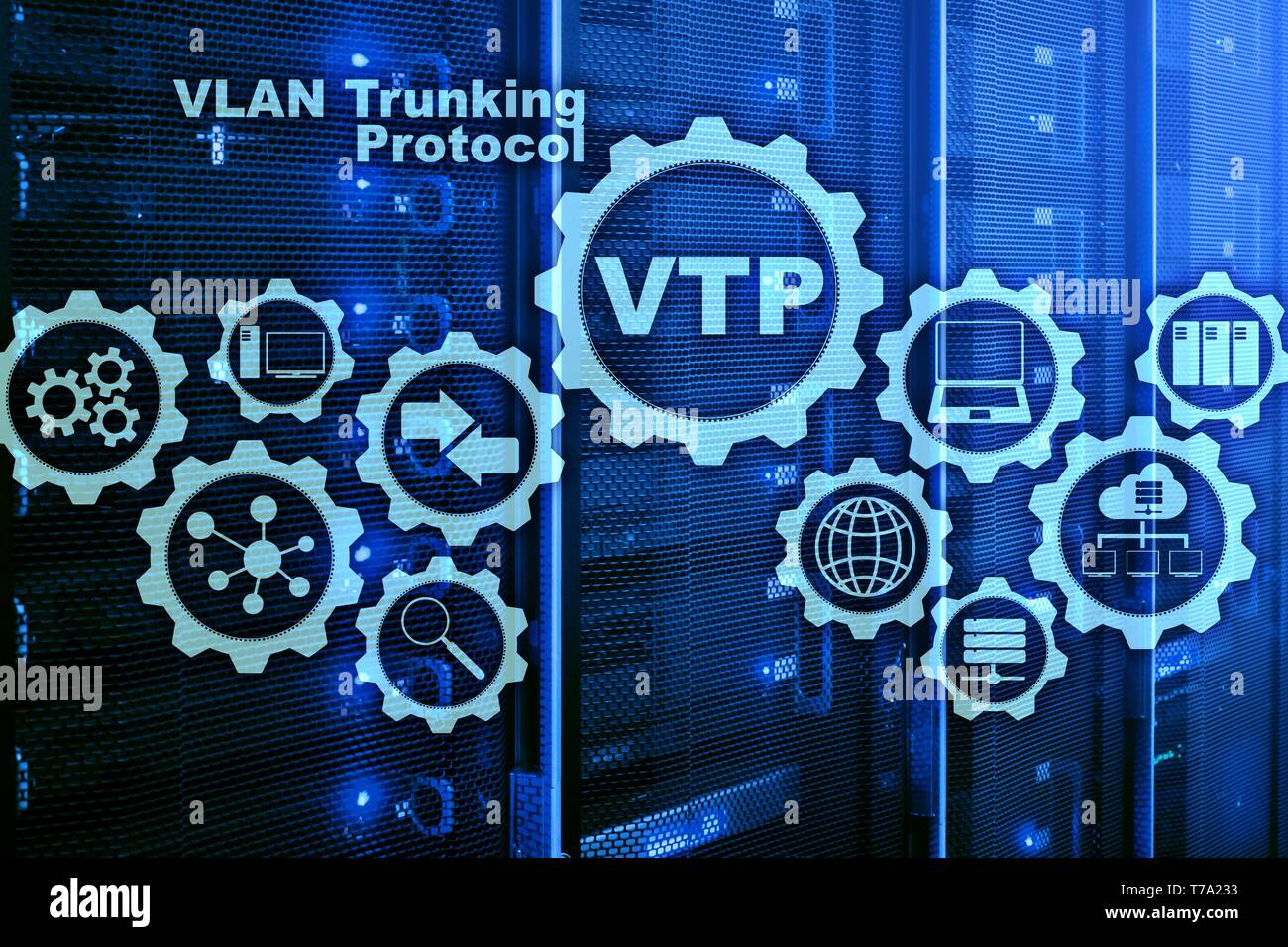 VLAN Trunking Protocol. Virtual Local Area Network. VTP Stock Photo - Alamy