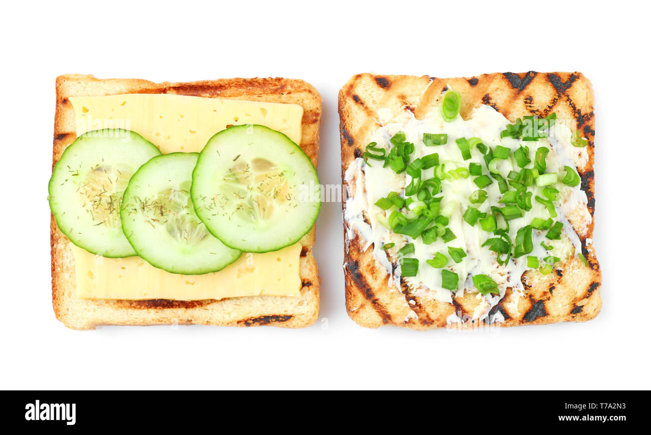 Top view toasts on Cut Out Stock Images & Pictures - Alamy