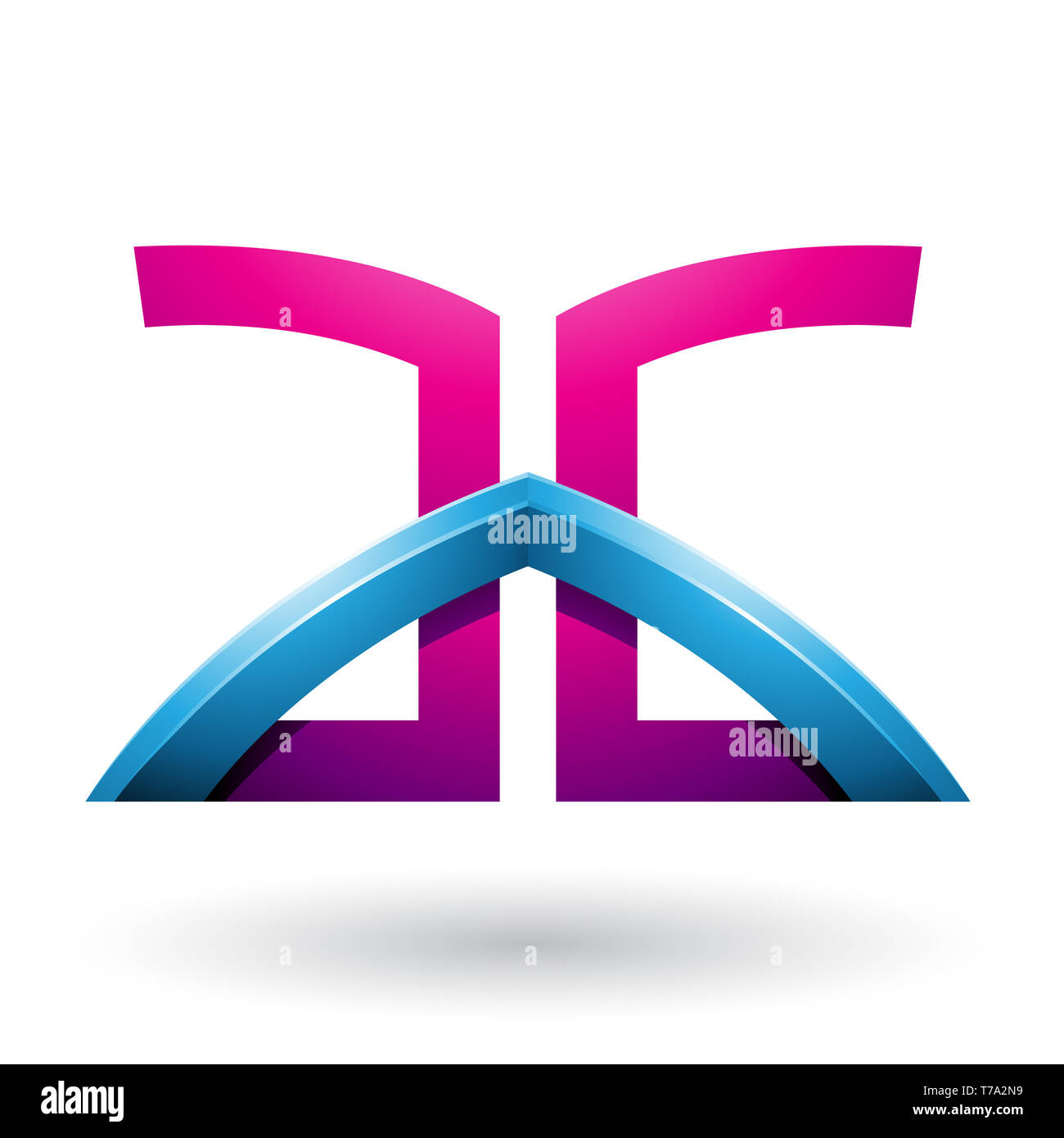 Vector Illustration of Blue and Magenta Bridged Letters of A and G ...