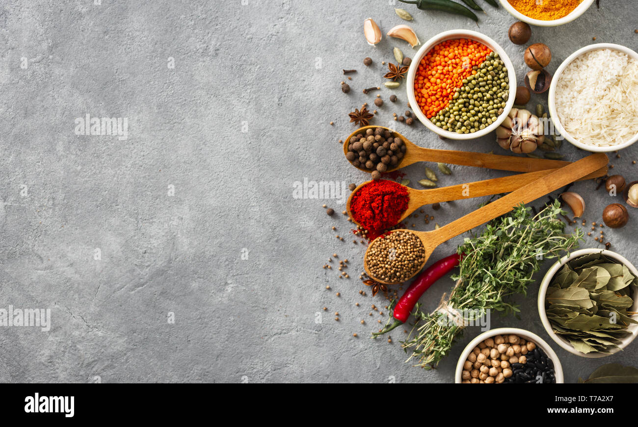 Indian spices border hi-res stock photography and images - Alamy