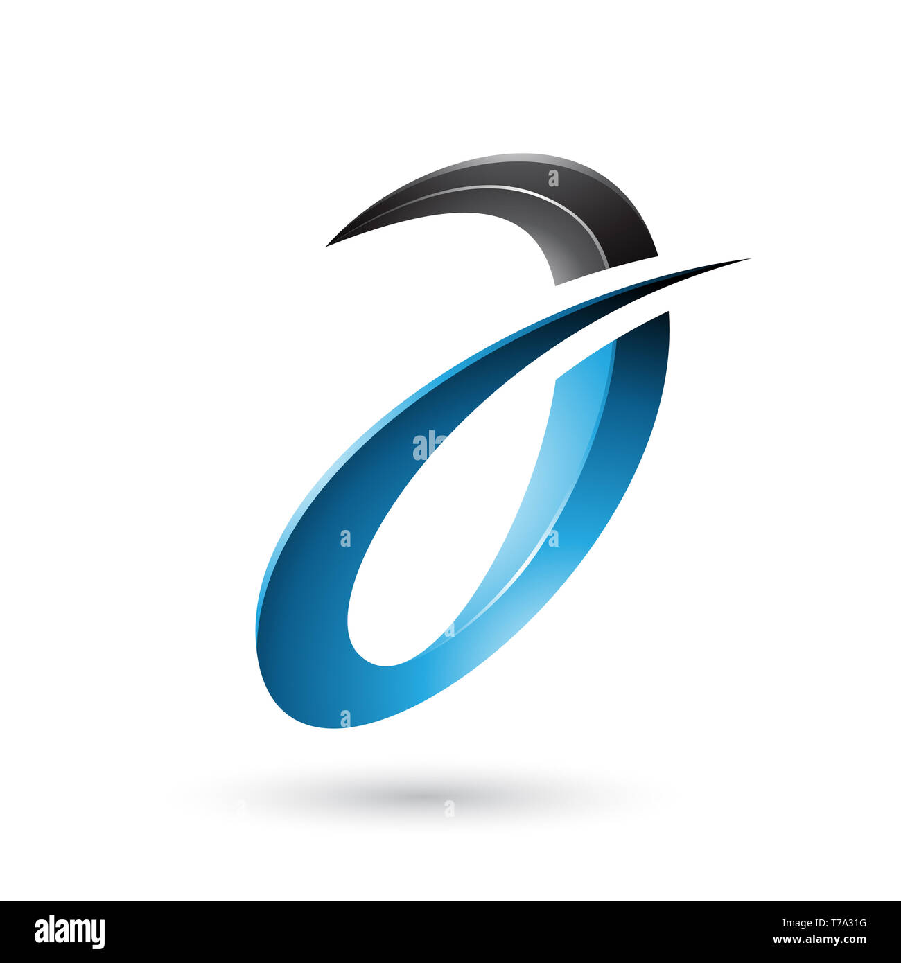 Vector Illustration of Blue Spiky and Glossy Letter A isolated on a ...