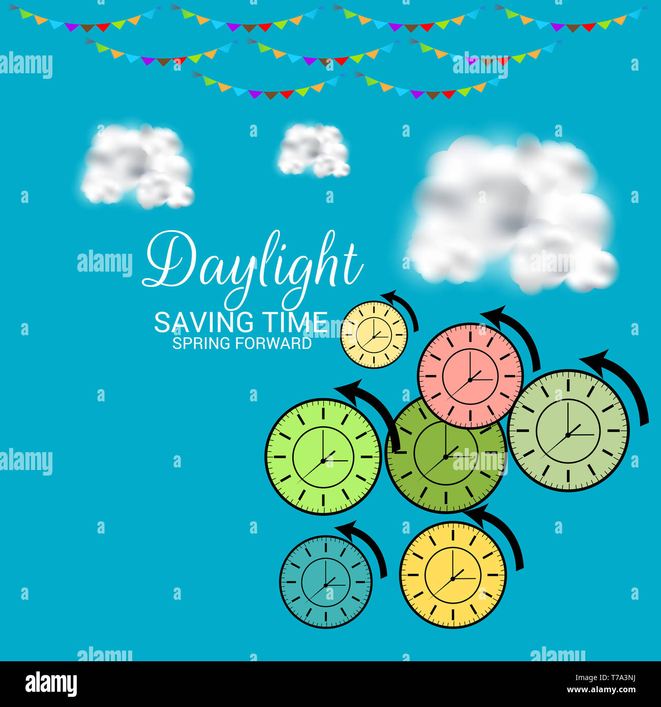 Vector illustration of a Banner for Change your clocks message for ...