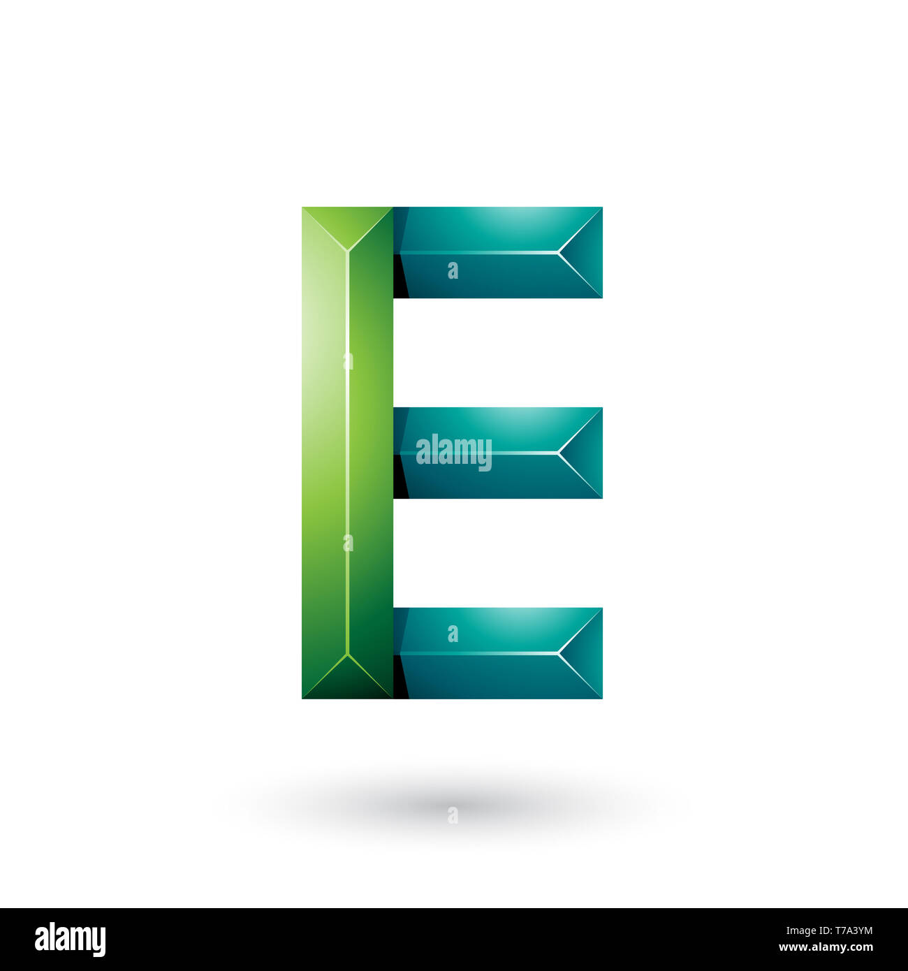 Vector Illustration of Light and Dark Green Pyramid Like Geometrical ...