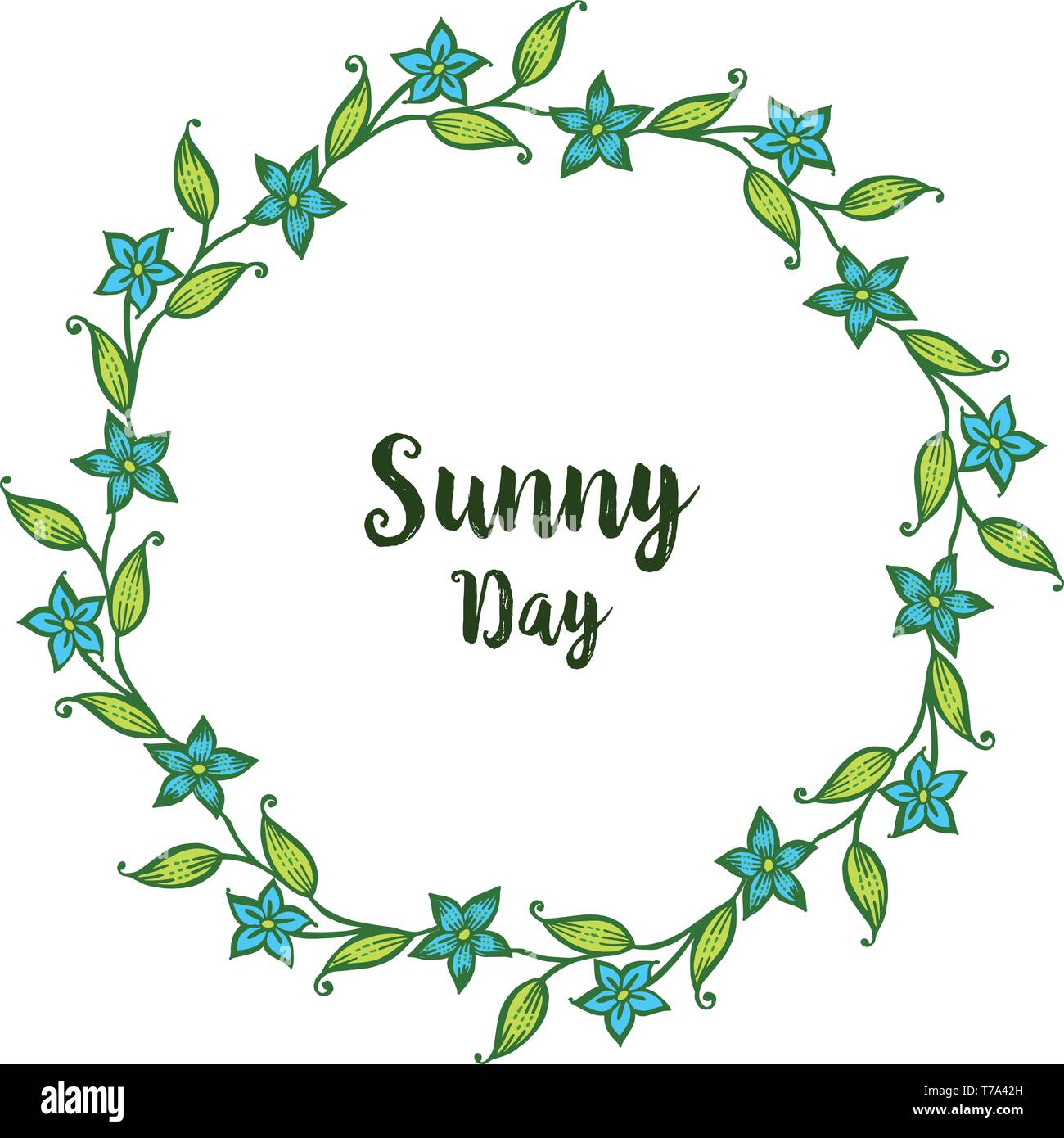 Vector illustration various flower frame for banner sunny day hand ...