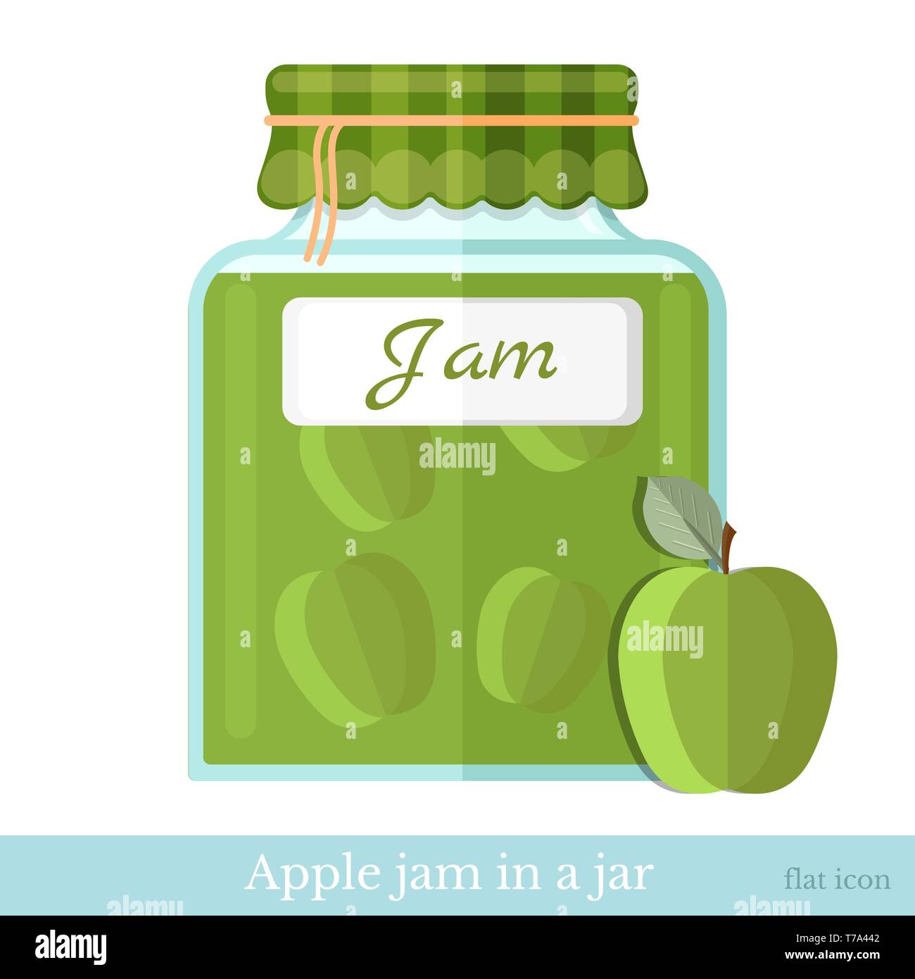 Glass jar apple jam Stock Vector Images - Alamy
