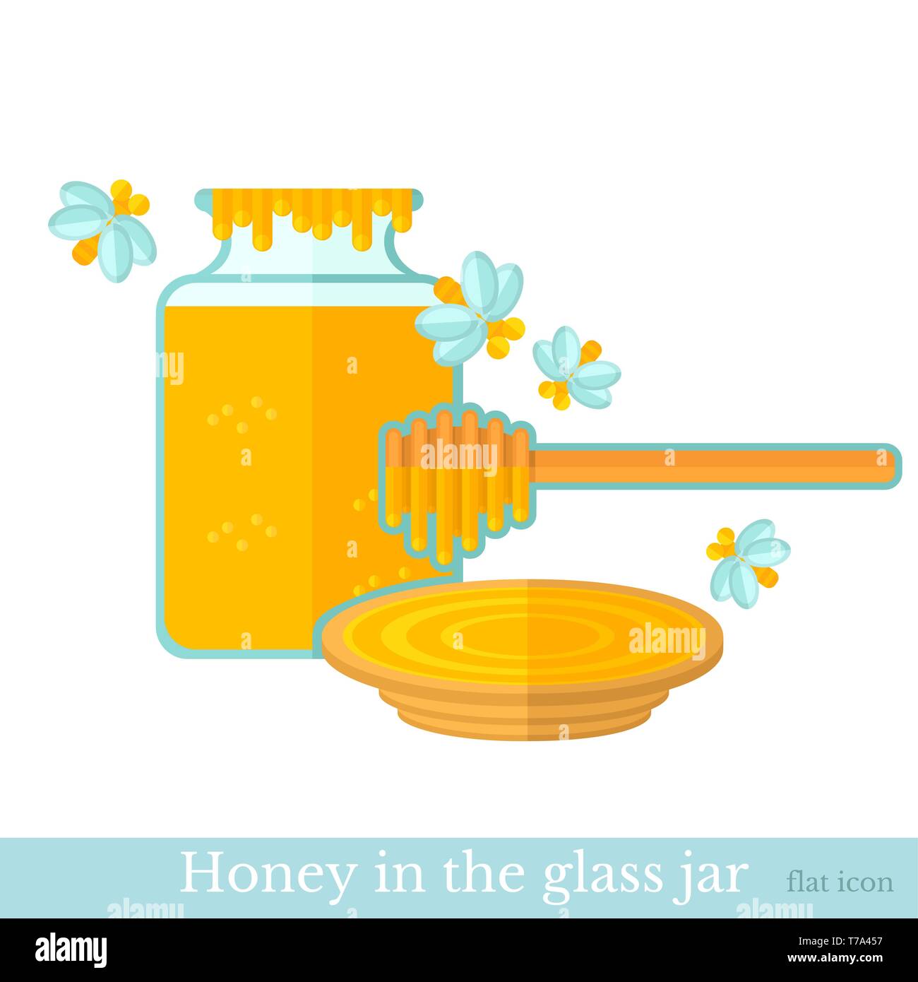 Jar honey stick isolated Stock Vector Images - Alamy