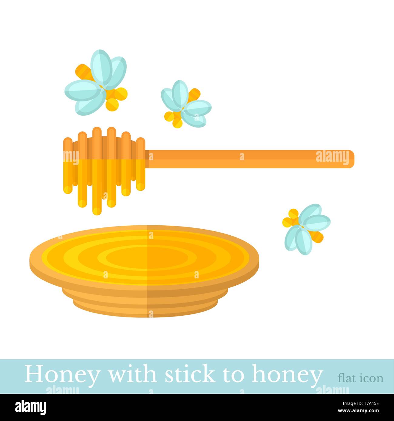 Honey with honey spoon in flat style Stock Vector Image & Art - Alamy