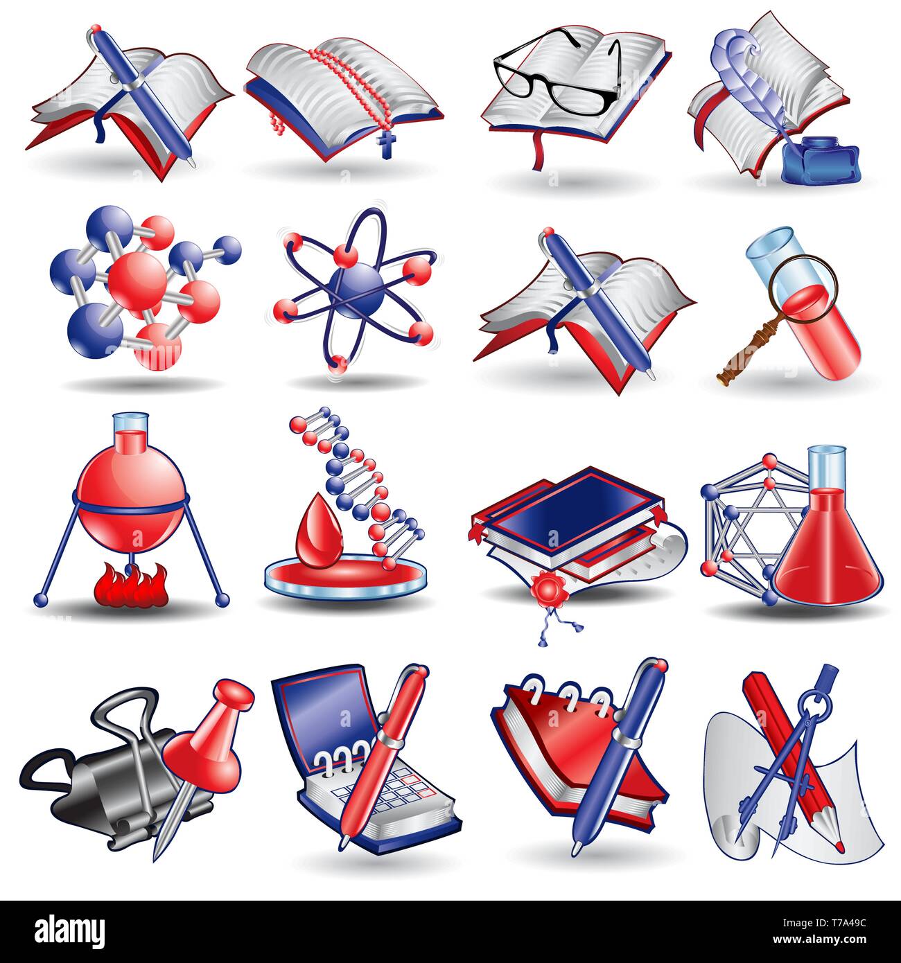 Set of science icons isolated on white Stock Vector Image & Art - Alamy