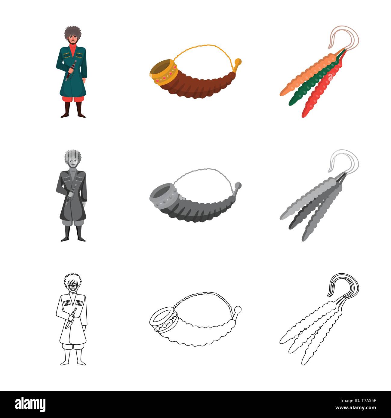 Vector illustration of culture and sightseeing sign. Collection of ...