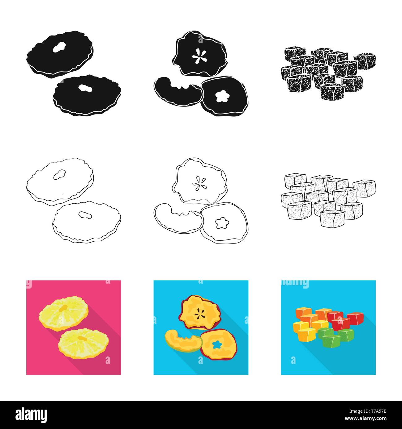 Vector illustration of food and raw icon. Collection of food and nature ...