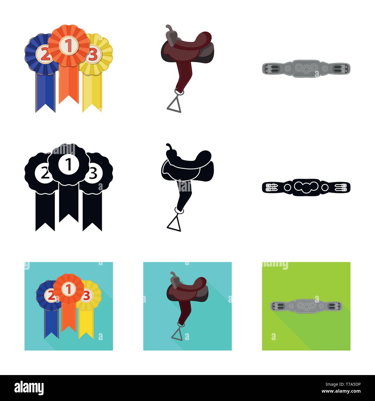 Vector design of equipment and riding logo. Set of equipment and ...