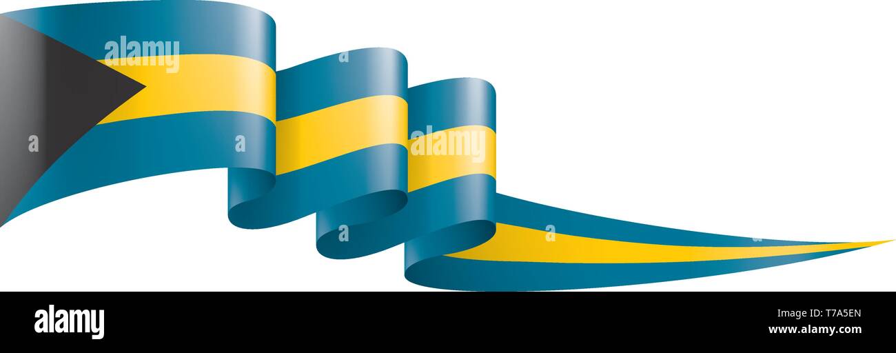 Bahamas flag, vector illustration on a white background Stock Vector ...