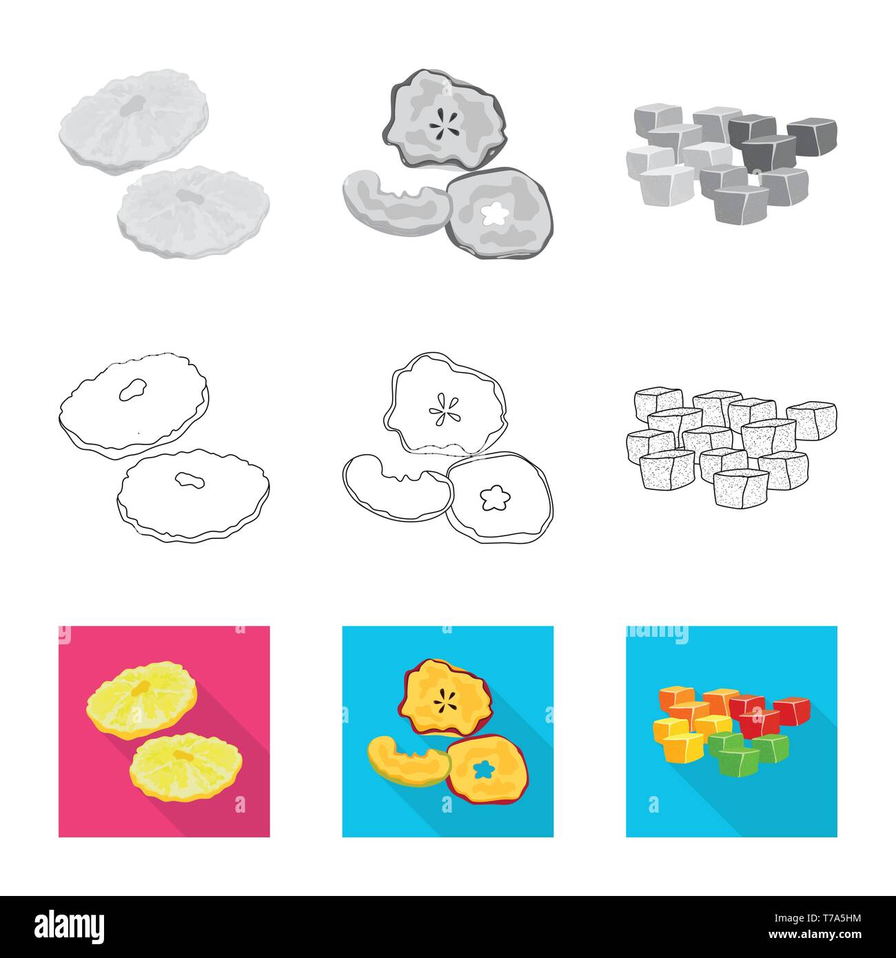 Vector design of food and raw logo. Collection of food and nature stock ...